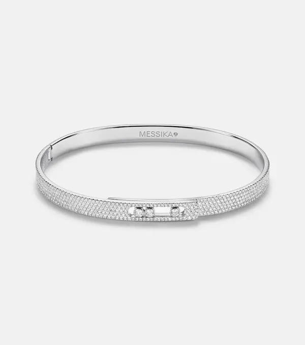 Messika Move Noa 18kt White Gold Diamond Bangle - Silver