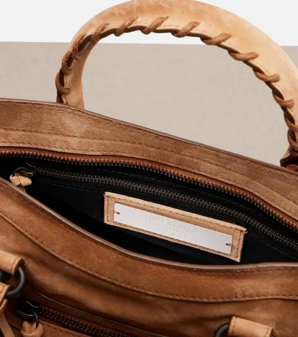 Balenciaga Le City Small Suede Top-handle Bag - Beige