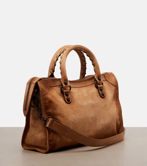 Balenciaga Le City Small Suede Top-handle Bag - Beige