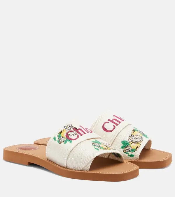 Chloé Woody Slides - White