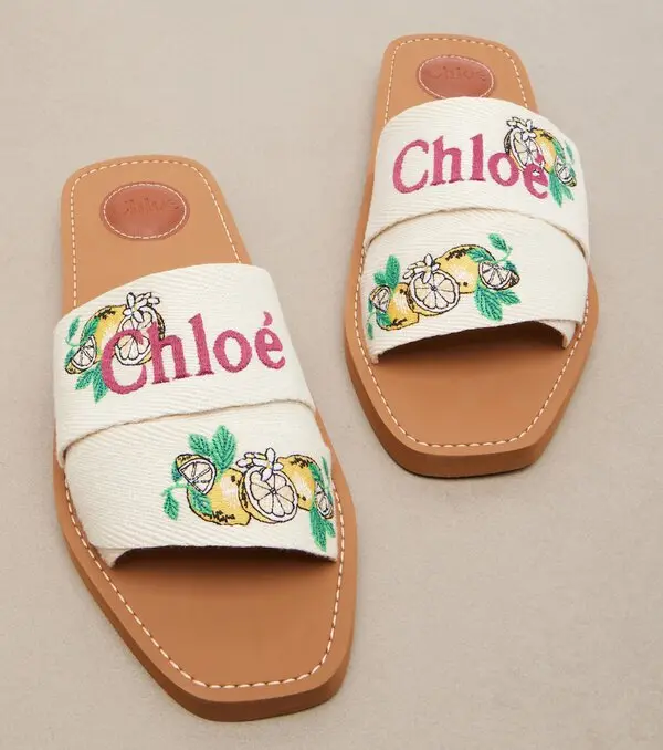 Chloé Woody Slides - White