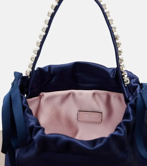 JIMMY CHOO Embellished Satin Top-handle Bag