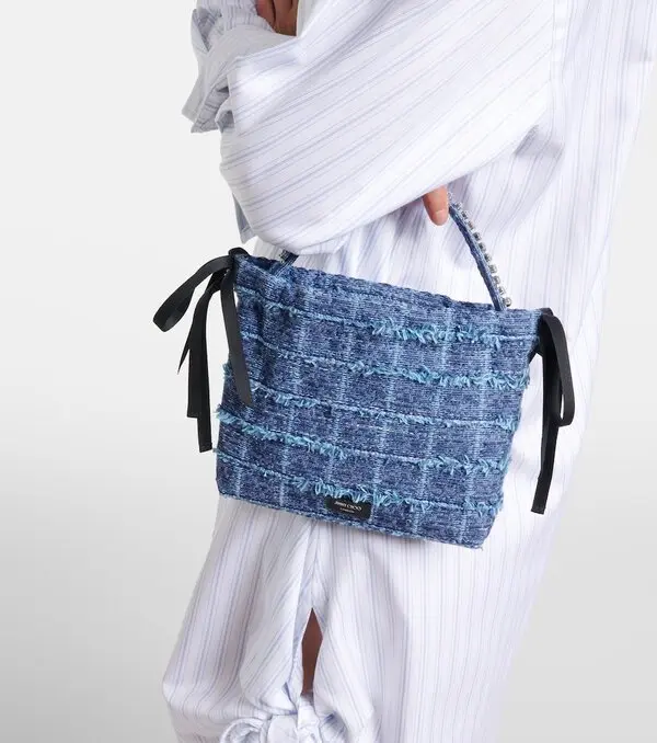 JIMMY CHOO Drawstring Mini Embellished Top-handle Bag