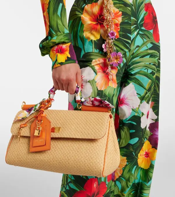 Dolce & Gabbana Sicily Small Raffia Top-handle Bag