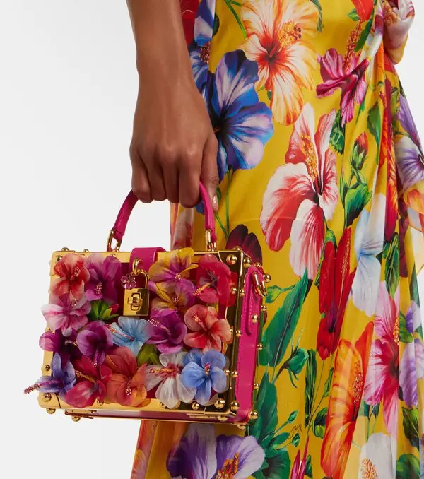 Dolce & Gabbana Floral Appliqué Box Bag