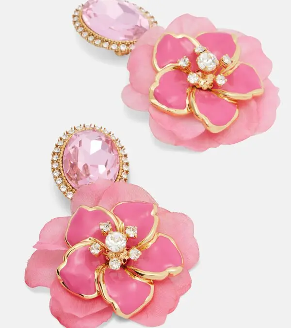 Dolce & Gabbana Embellished Floral Clip-on Earrings