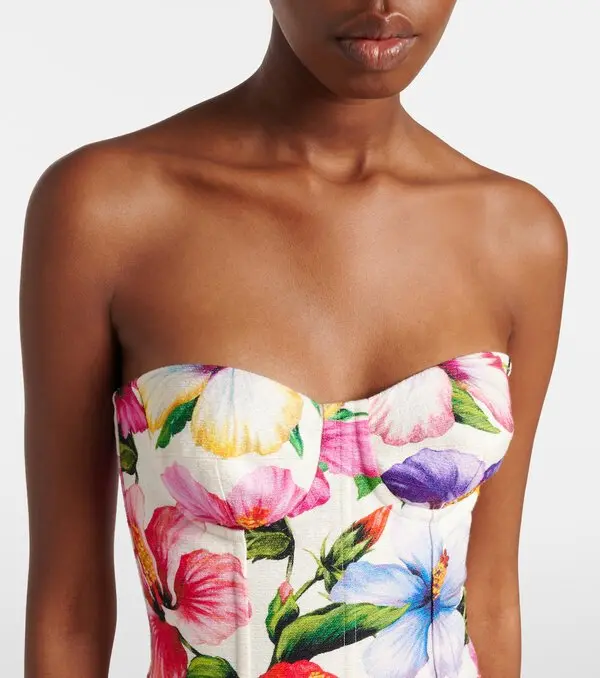 Dolce & Gabbana Floral Print Bustier Dress