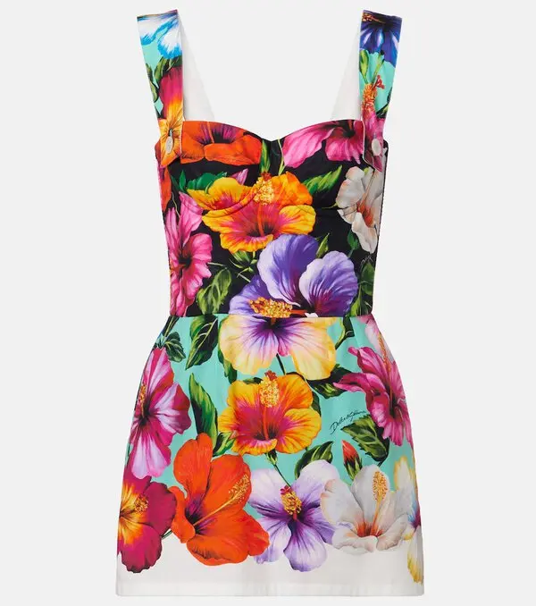 Dolce & Gabbana Floral Cotton Mini Dress