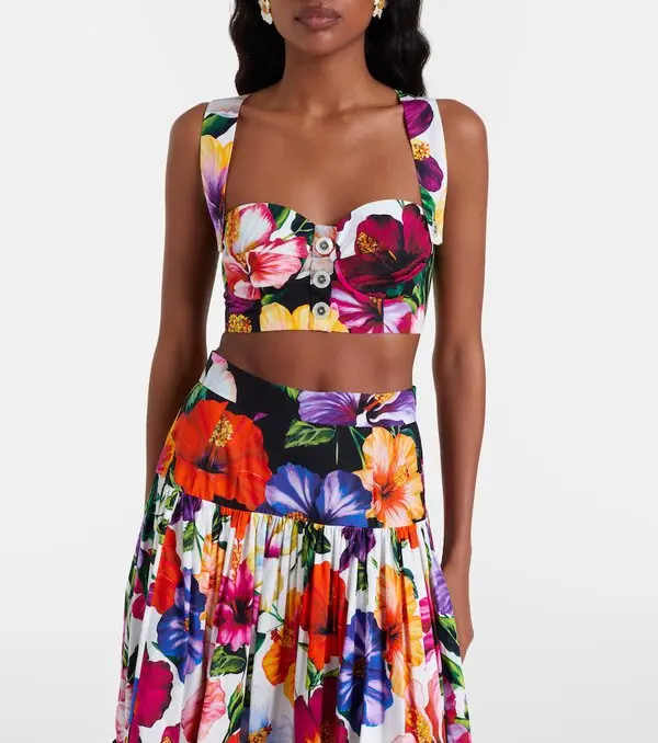 Dolce & Gabbana Floral Cotton Crop Top