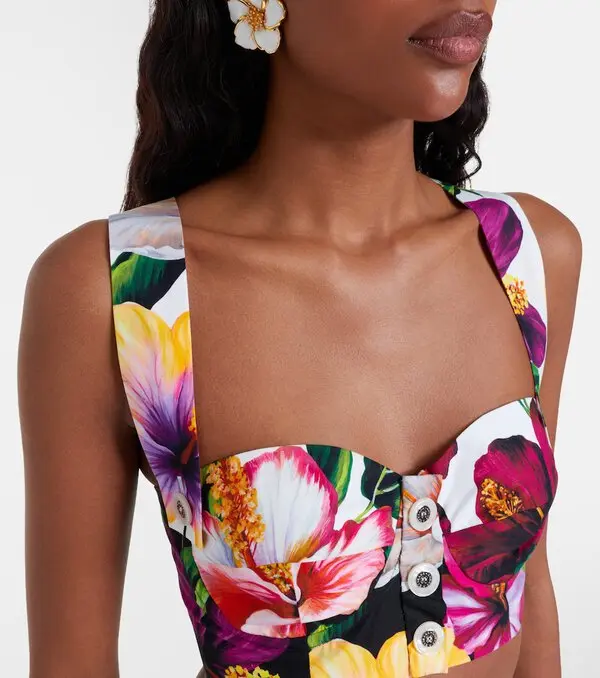 Dolce & Gabbana Floral Cotton Crop Top