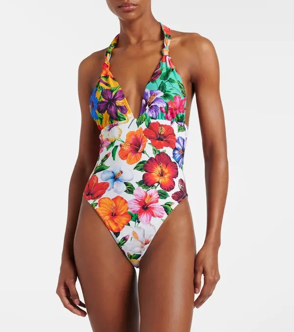 Dolce & Gabbana Floral Halterneck Swimsuit