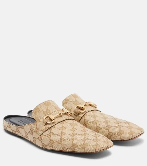 Gucci Gg Canvas Mules