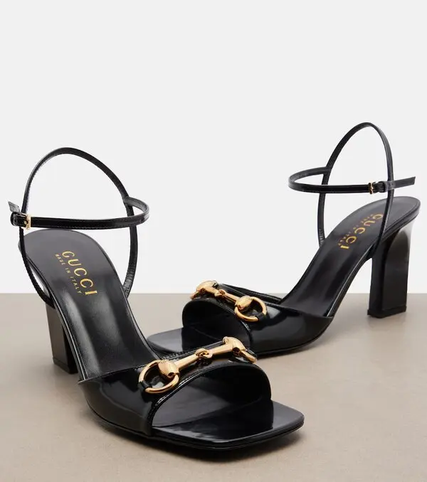 Gucci Horsebit Slingback Sandals - Black