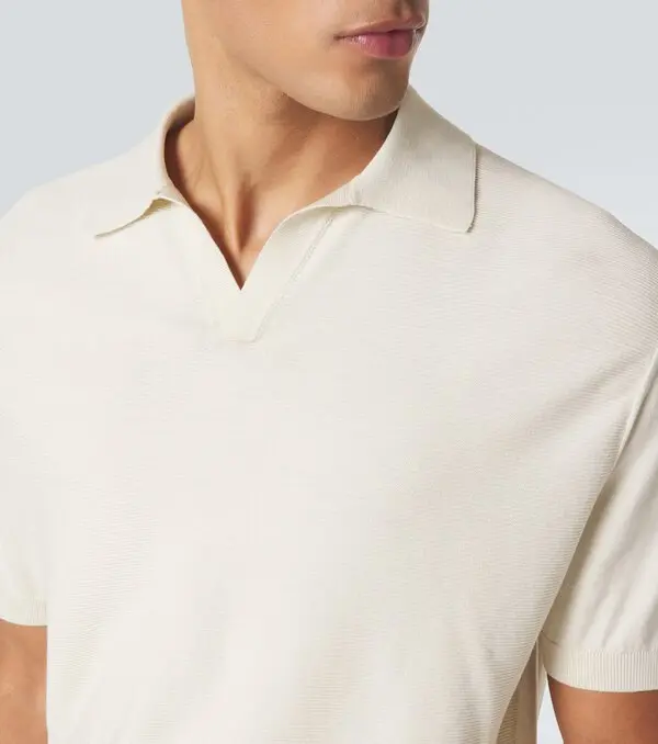 Canali Cotton And Silk Polo Shirt - Beige