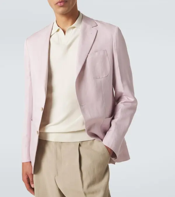 Canali Cotton And Silk Polo Shirt - Beige
