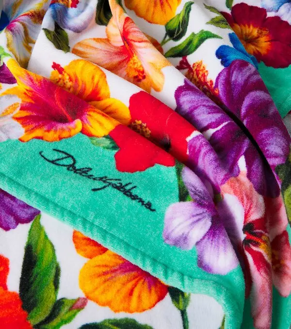 Dolce & Gabbana Floral Cotton Terry Beach Towel