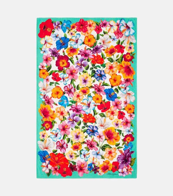 Dolce & Gabbana Floral Cotton Terry Beach Towel