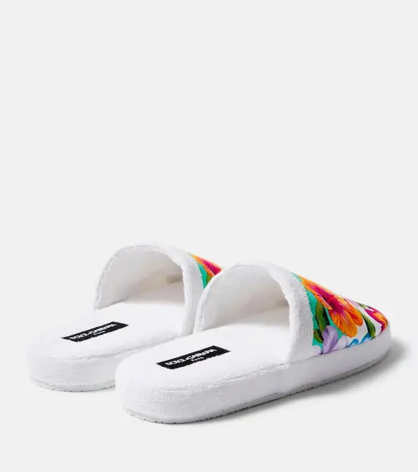 Dolce & Gabbana Floral Terry Slippers