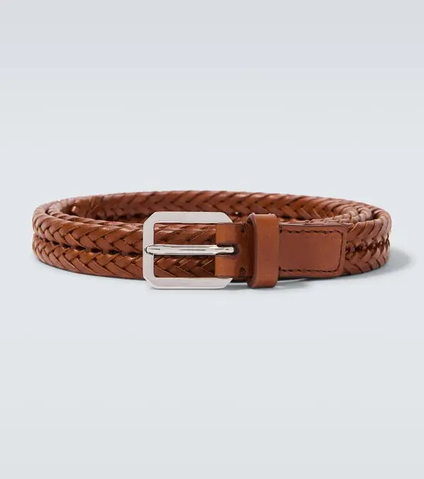TOM FORD Braided Leather Belt - Brown