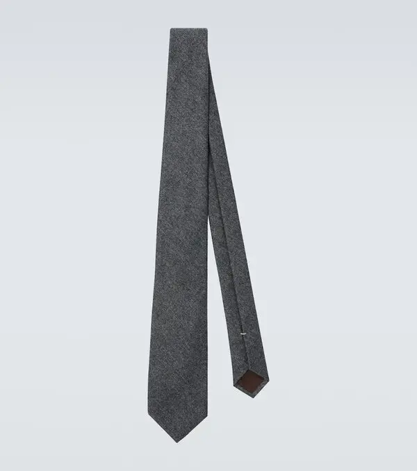 Canali Wool Neck Tie - Grey