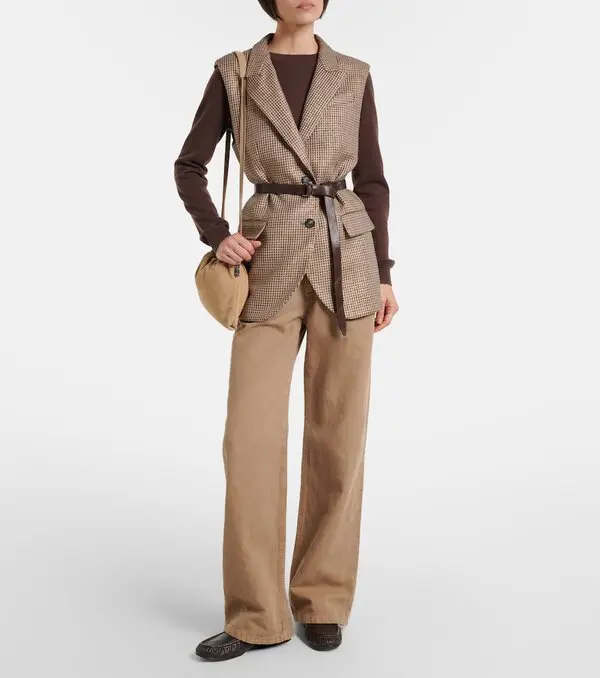 Brunello Cucinelli Small Suede Shoulder Bag - Beige