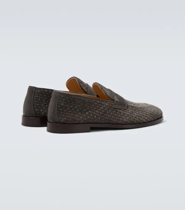 Brunello Cucinelli Woven Suede Loafers
