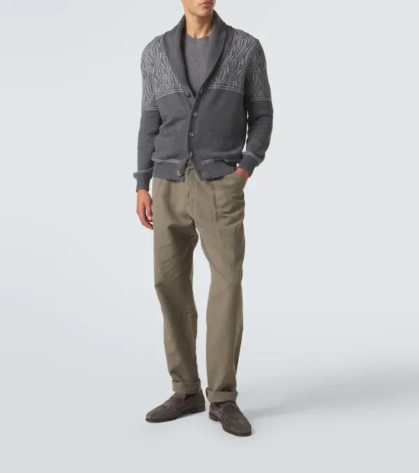 Brunello Cucinelli Woven Suede Loafers