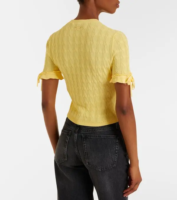 Gucci Cable Knit Sweater With Ruffled Cuffs