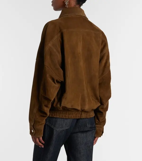 Nour Hammour Dalma Suede Blouson Jacket - Brown
