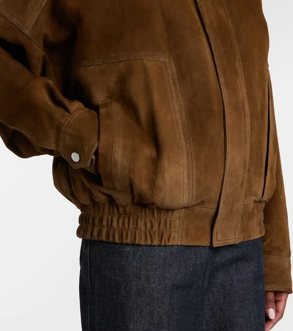 Nour Hammour Dalma Suede Blouson Jacket - Brown