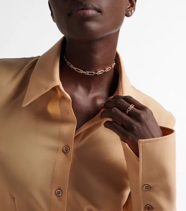Messika Move Link 18kt Rose Choker With Diamonds