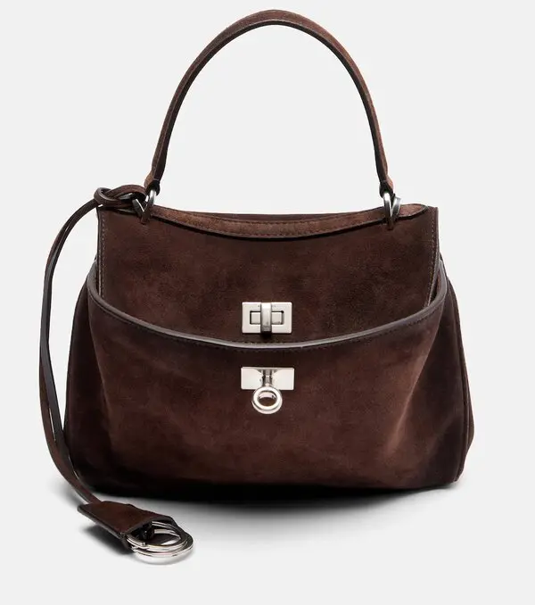 Balenciaga Rodeo Mini Suede Top-handle Bag - Brown