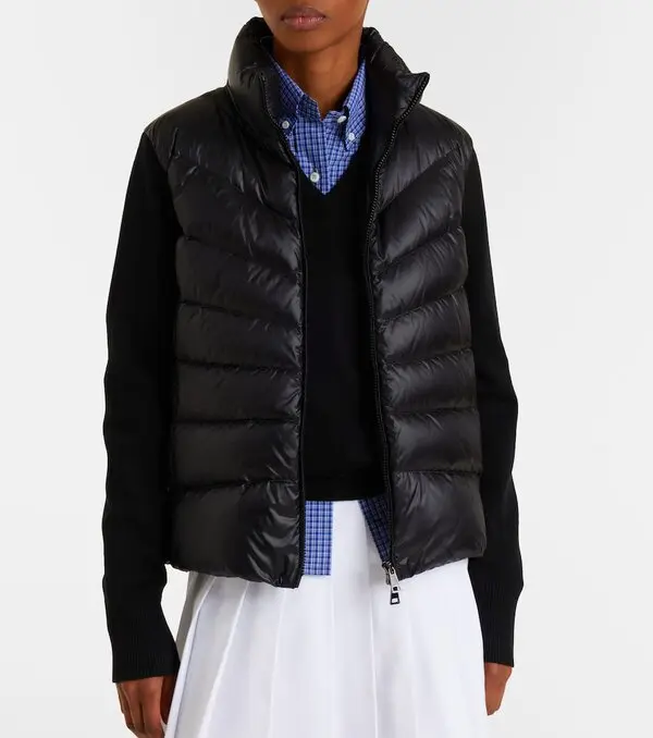 Moncler Virgin Wool Down-paneled Cardigan