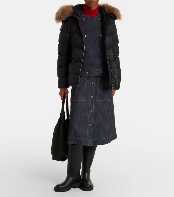 Moncler Boed Shearling-trimmed Down Jacket
