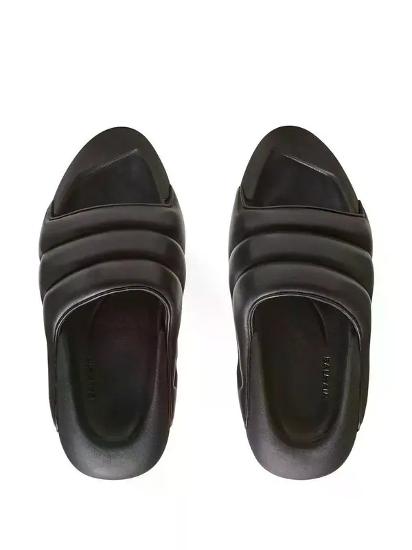 Balmain Quilted Platform Slides