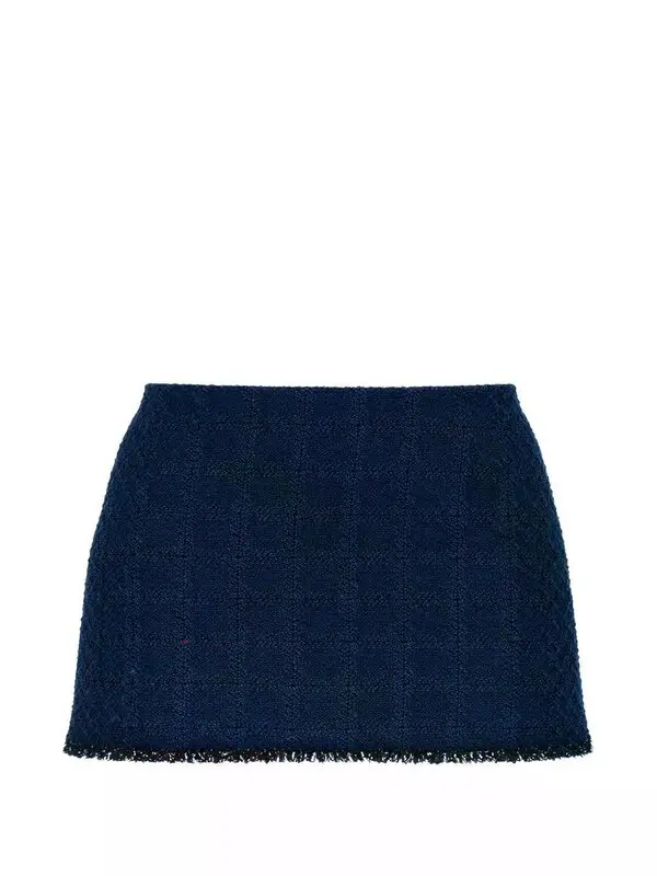 Givenchy Tweed Mini Skirt With Frayed Hem