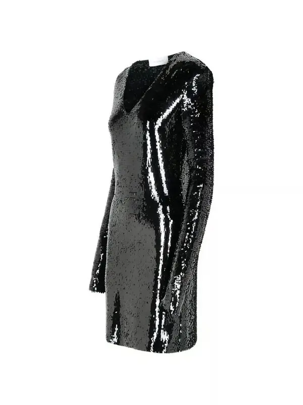 Max Mara Sequin Embellishment V-neck Mini Dress