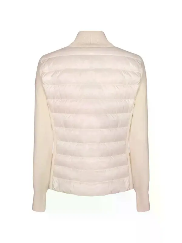 Moncler Quilted Panel Zip-up Jacket - Neutrals