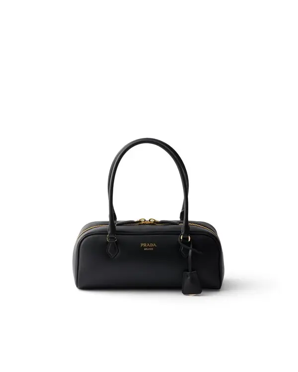 Prada Medium Leather Top-handle Bag - Black