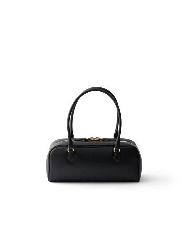Prada Medium Leather Top-handle Bag - Black