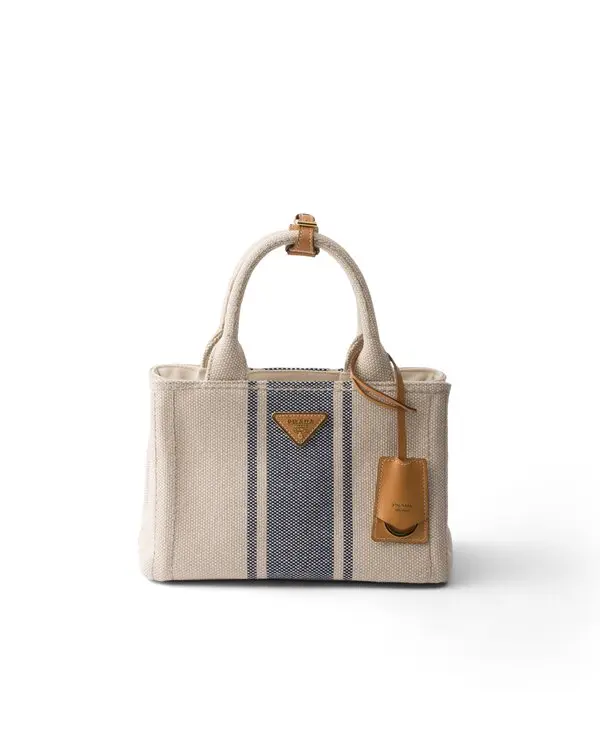 Prada Small Cotton Canvas Jardinière Bag