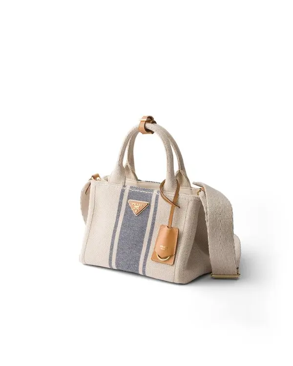 Prada Small Cotton Canvas Jardinière Bag