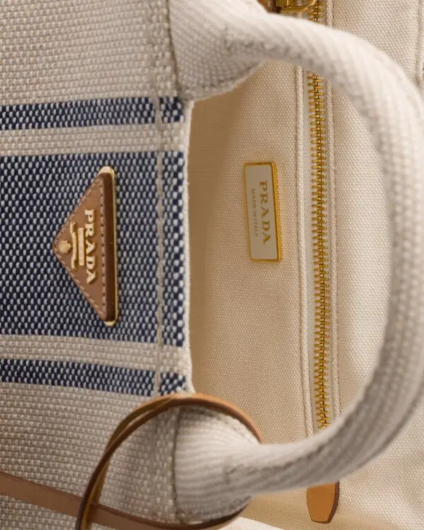 Prada Small Cotton Canvas Jardinière Bag