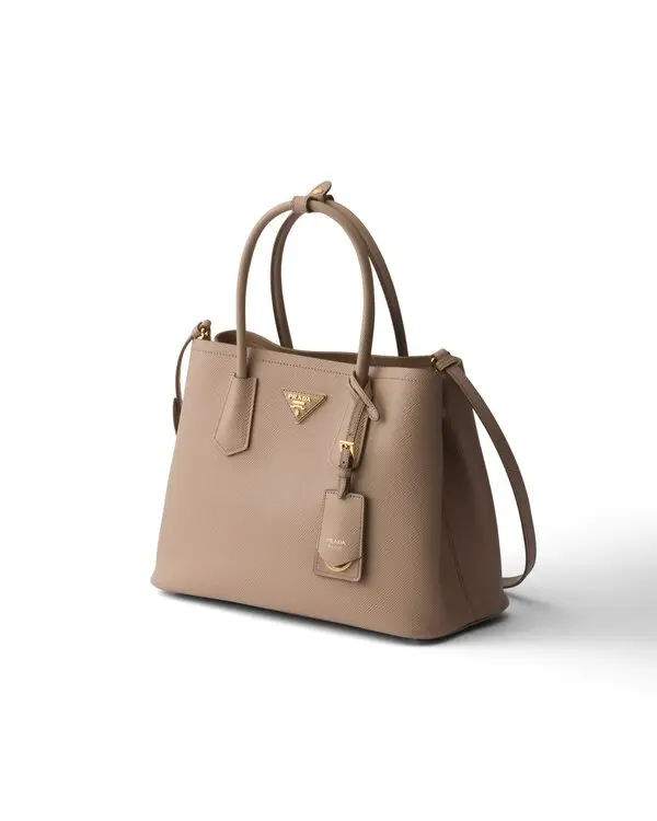 Prada Double Medium Saffiano Leather Bag - Pink