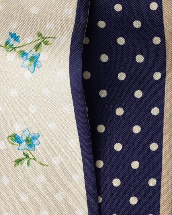 Prada Printed Silk Twill Skinny Scarf - Neutral