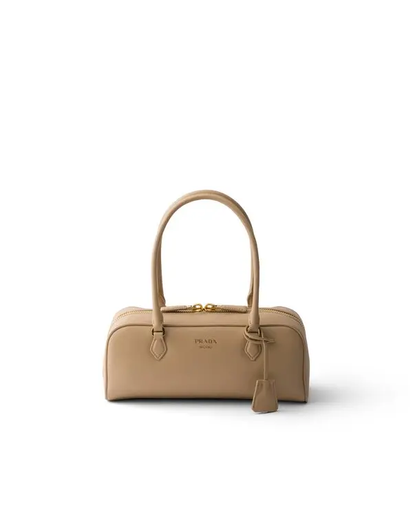 Prada Medium Leather Top-handle Bag - Neutral