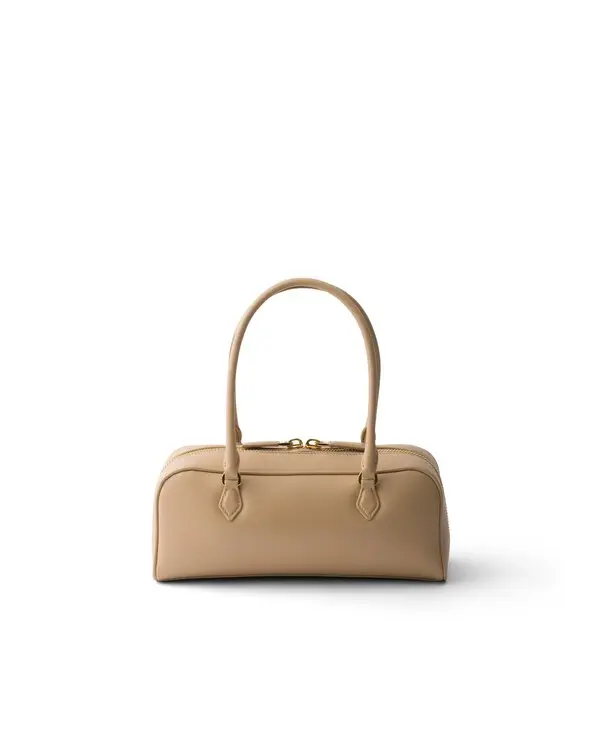 Prada Medium Leather Top-handle Bag - Neutral