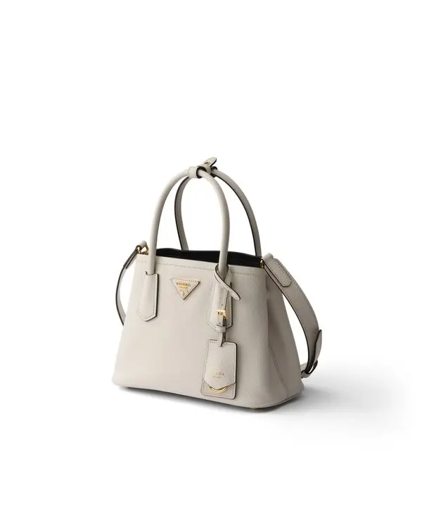 Prada Double Small Saffiano Leather Bag - Neutral