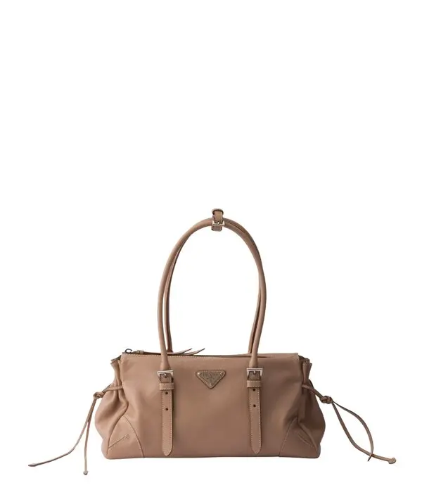 Prada Karin Medium Antiqued Leather Tote Bag - Pink