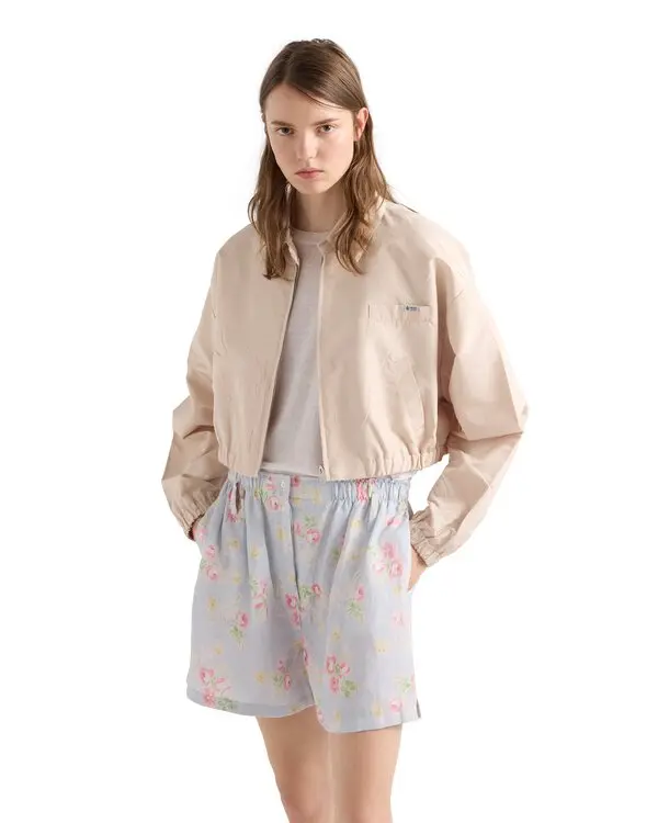 Prada Faille Blouson Jacket - Neutral
